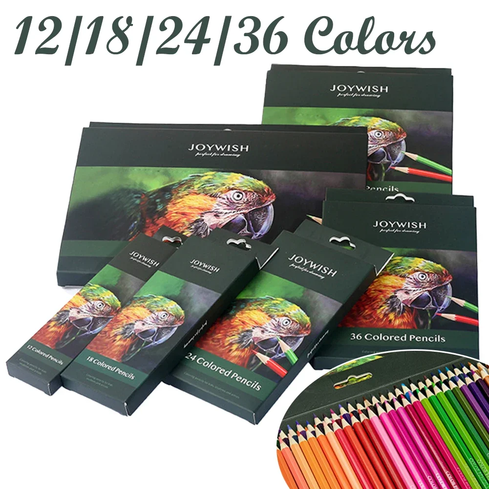 Wood Colored Pencils 12/18/24/36 Colors Hexagon Wooden Artist Painting ...
