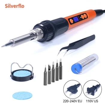 100W Digital Electric Soldering Iron Kit Set Temperature Adjustable 928D Welding Tool Ceramic ...