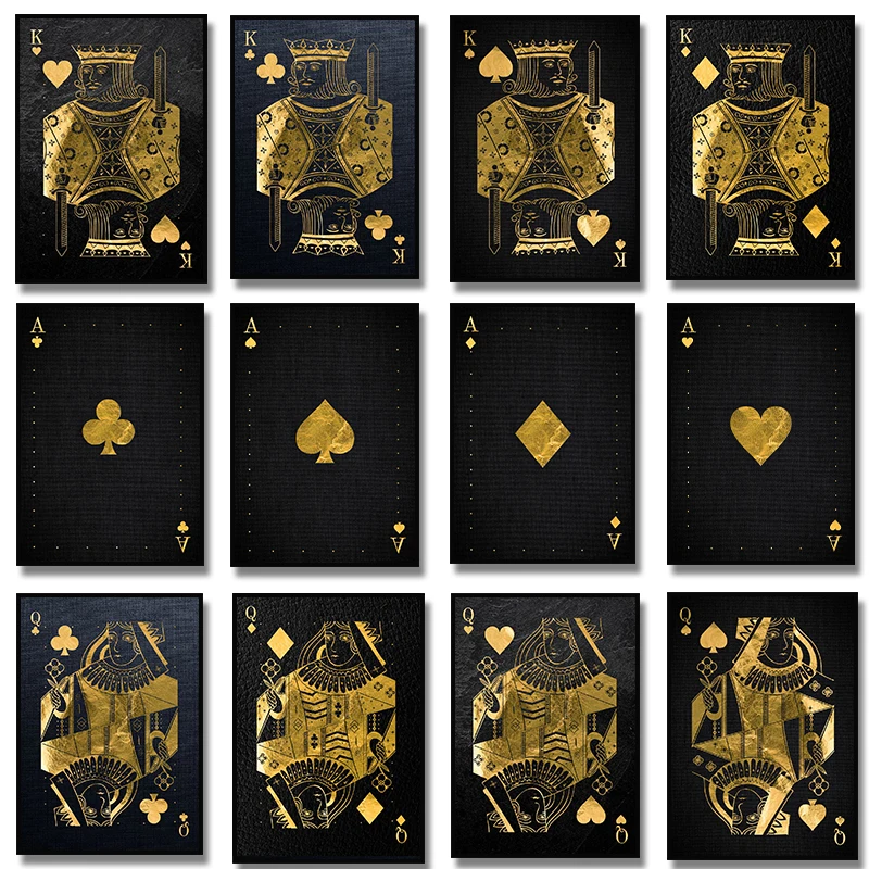 Golden-Playing-Cards-Ace-of-Spades-King-Queen-Lucky-or-Dead-Poker ...