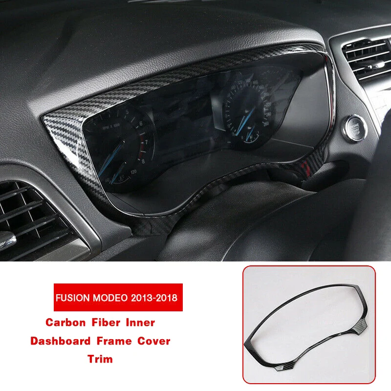 Carbon-Fiber-Dashboard-Frame-Trim-Dash-Panel-Cover-Trim-for-Ford-Fusion ...