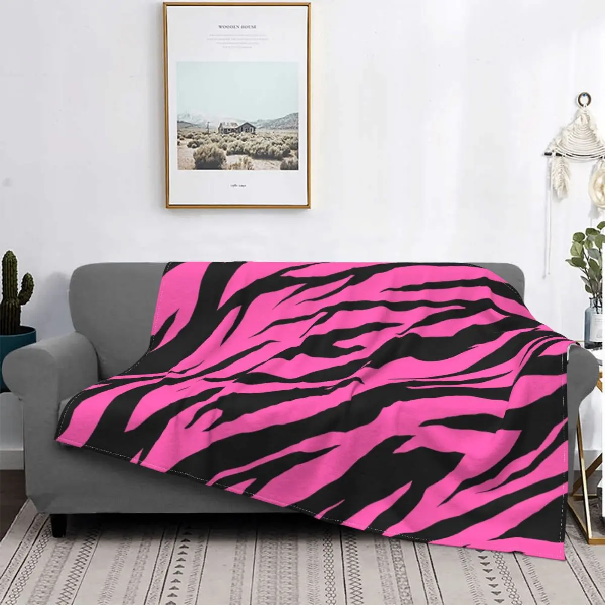 Pink And Black Zebra Print Room