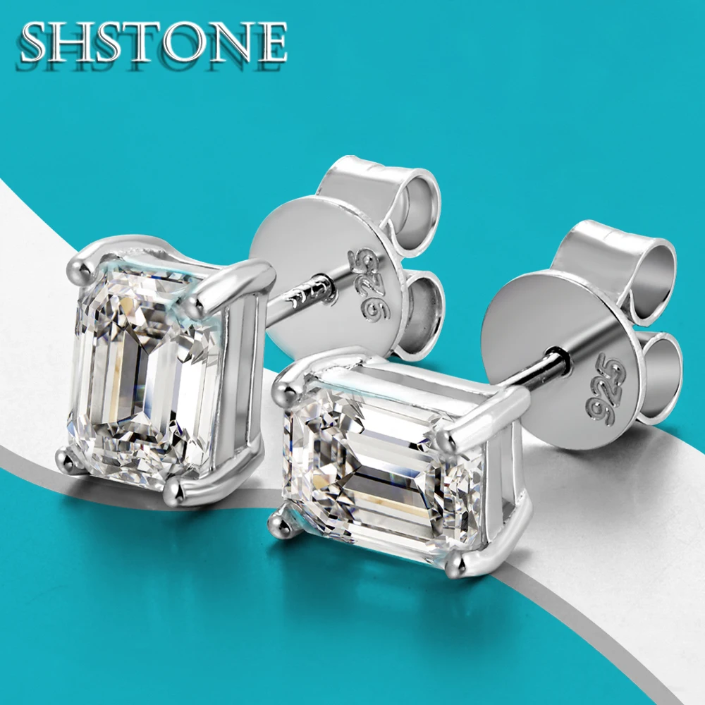 SHSTONE-pendientes-de-moissanita-de-1-quilate-para-mujer-aretes-de ...