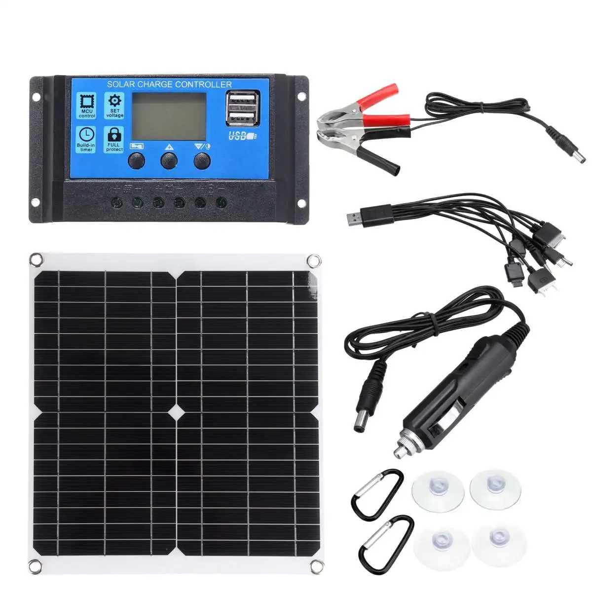 Portable Solar Panel Kit - Efficient USB Charging Interface, Built-In ...