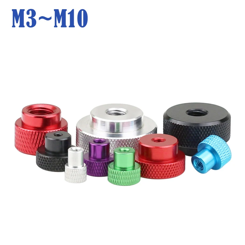 2Pcs/lot M3 M4 M5 M6 M8 M10 Through Hole Aluminium Alloy Knurled Thumb ...