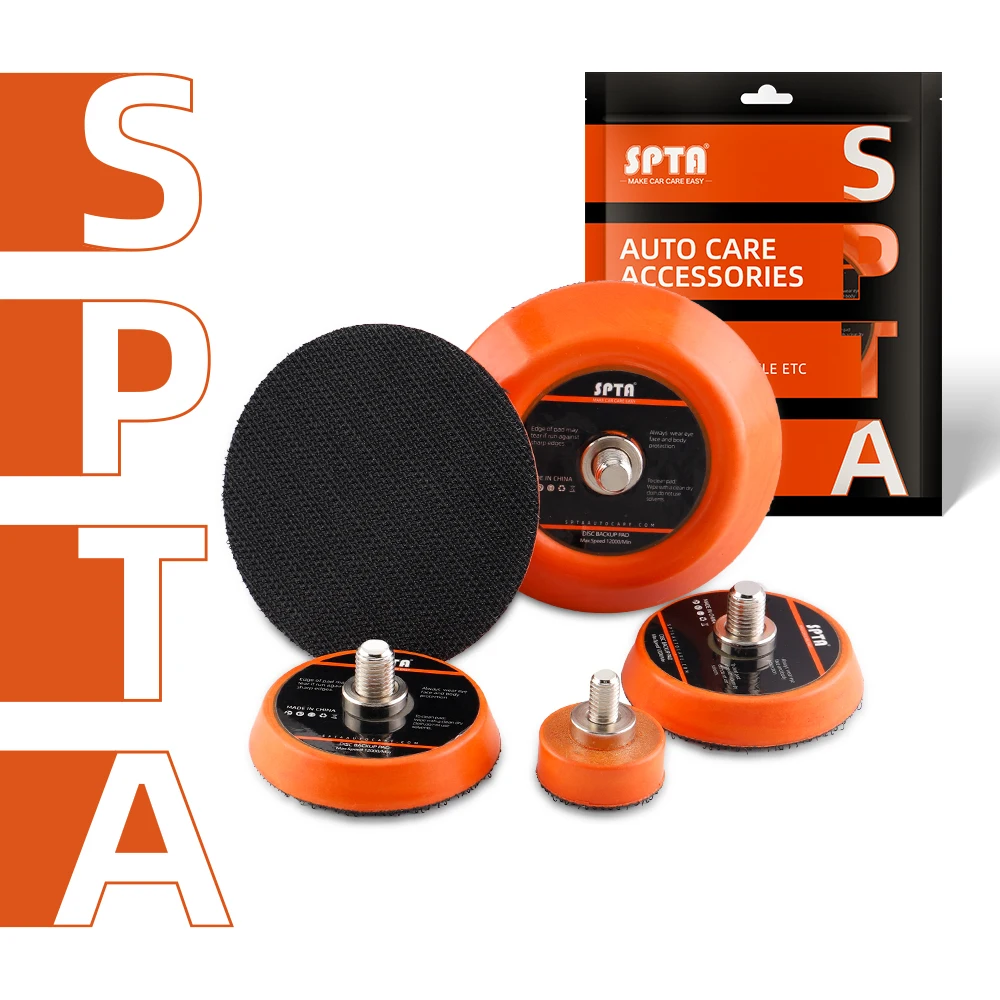 SPTA M6 스레드 소프트 에지 백킹 플레이트 후크 및 루프 접착 백 플레이트, 에어 샌더 듀얼 액션 자동차 광택기, 1/2 ...