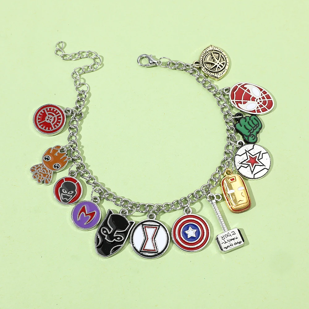 The-Avengers-Iron-Man-Pendant-Bracelet-Marvel-Superhero-Captain-America ...