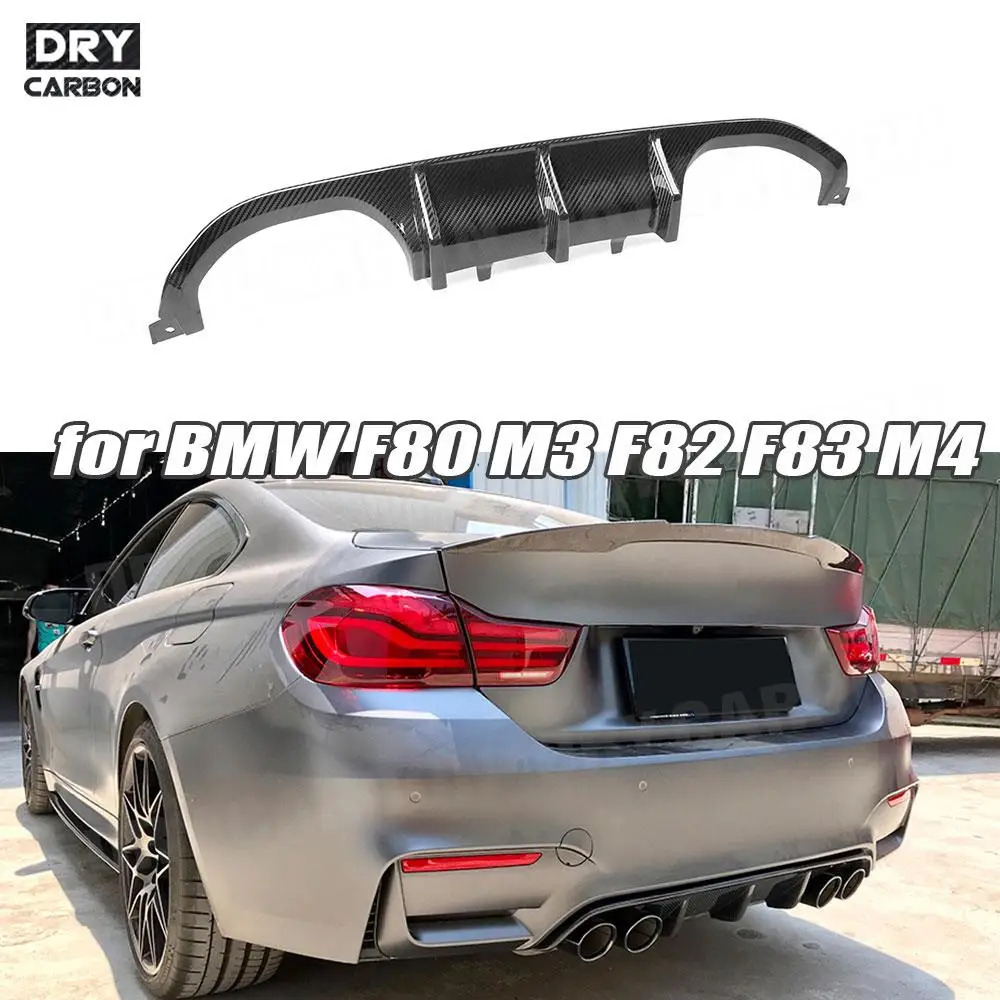 Dry-Carbon-Fiber-M-Style-Rear-Bumper-Lip-Diffuser-Spoiler-for-BMW-3-4 ...
