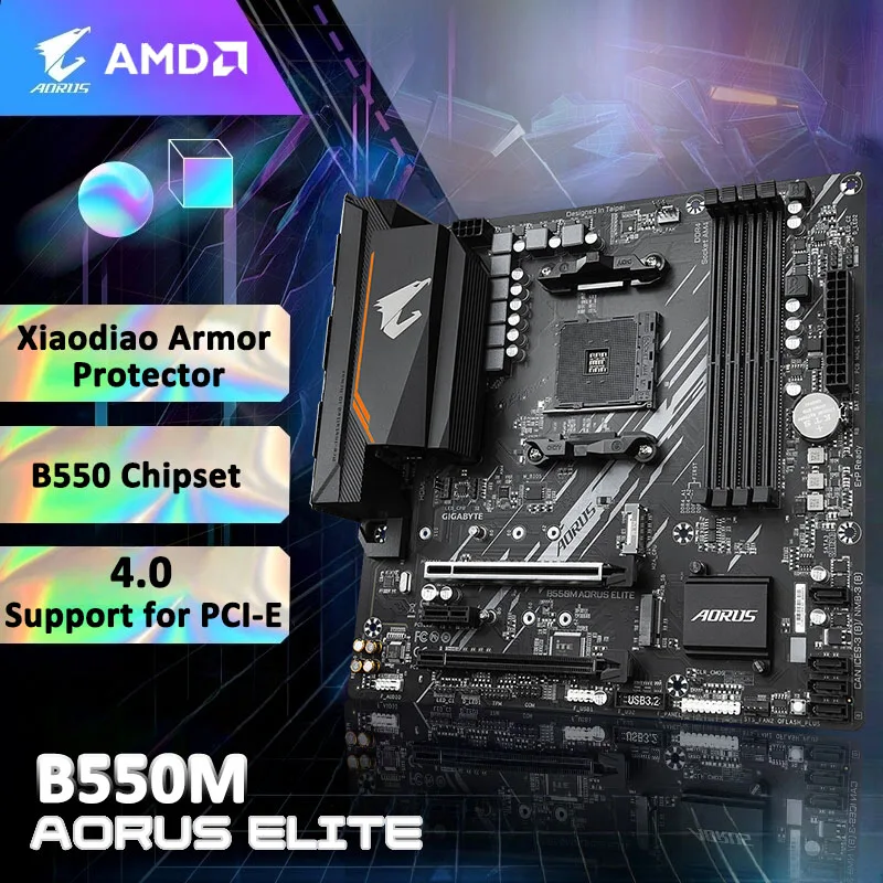 GIGABYTE-New-B550M-AORUS-ELITE-AM4-AMD-B550-Micro-ATX-Motherboard-with ...