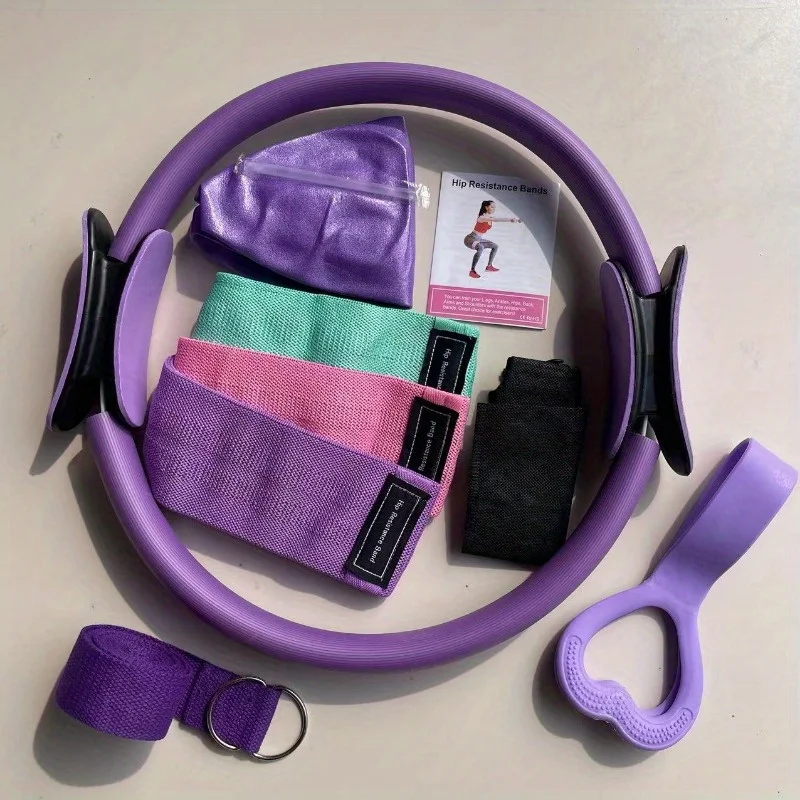 Yoga Fitness Set of 8 Pieces, Including 14-inch Yoga Ring, Yoga Ball, 3 ...