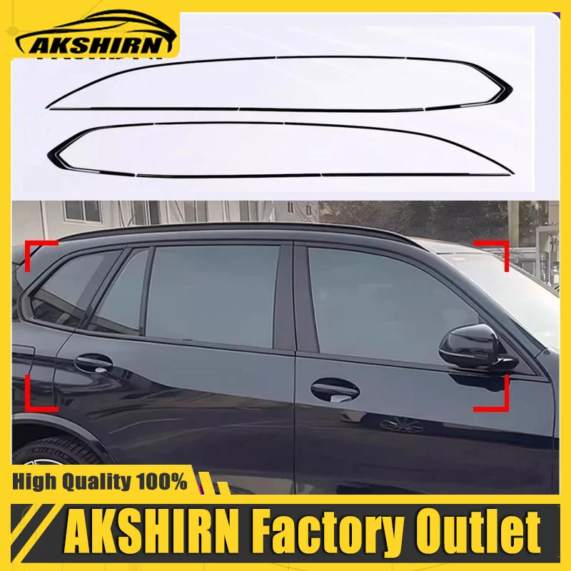 Black-Steel-Window-Molding-Frame-Strips-Trim-Cover-For-BMW-X5-G05-2018 ...