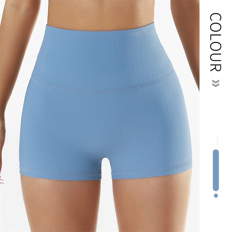 Solid-Color-High-Waist-Women-s-Yoga-Sports-Shorts-Quick-Dry-Running-Gym ...