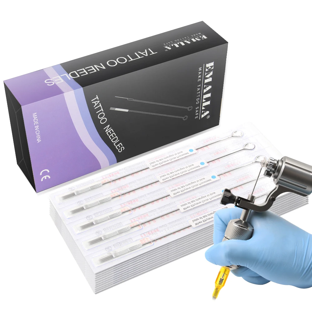 EMALLA-50PCS-Assorted-Sterilized-Tattoo-Needles-RL-RS-M1-RM-Disposable ...