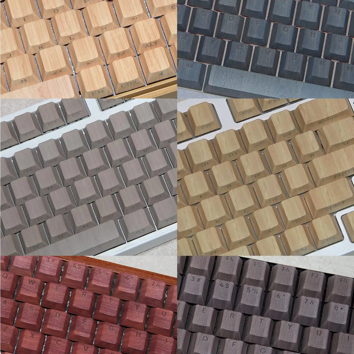Wood grain, original QX3 mechanical keyboard keycaps, all five-sided ...