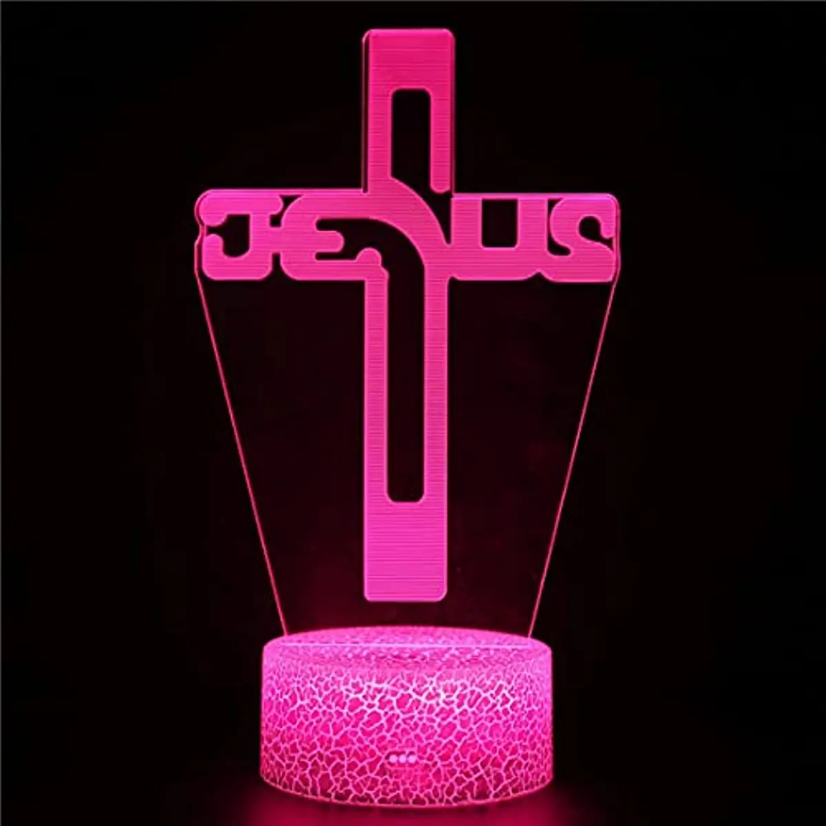 3D Night Light Jesus Cross Illusion Lamp 7 Colors Changing USB Led ...