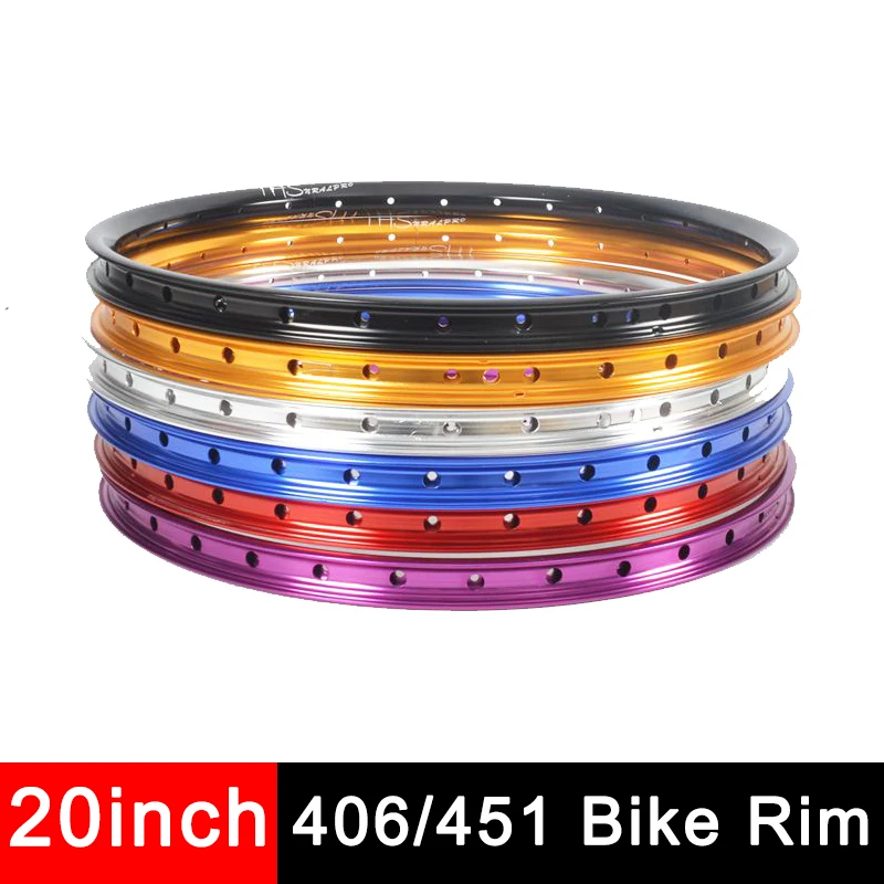 TIRALPRO 20 Inch 32 Holes Bike Rim Double-Layer 406/451 Aluminum Alloy Folding Bicycle Rim E ...