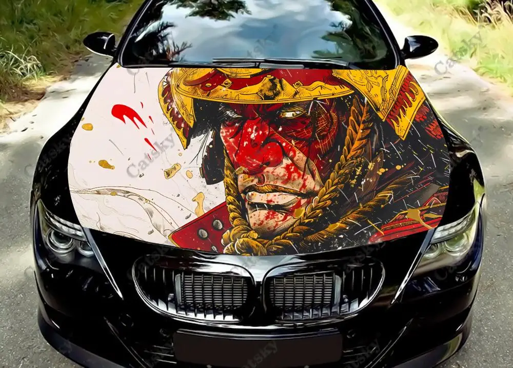 Samurai-Painting-Car-Hood-Vinyl-Stickers-Wrap-Vinyl-Film-Engine-Cover ...