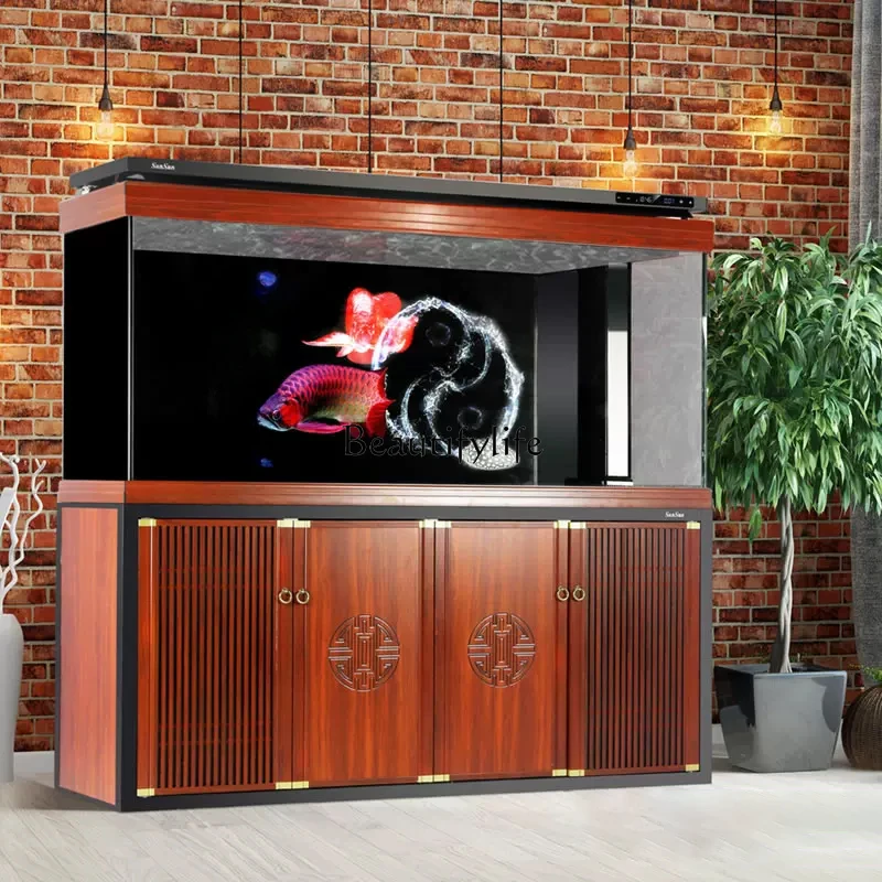 Large-Dragon-Fish-Tank-Super-White-Aquarium-Change-Water-Living-Room ...