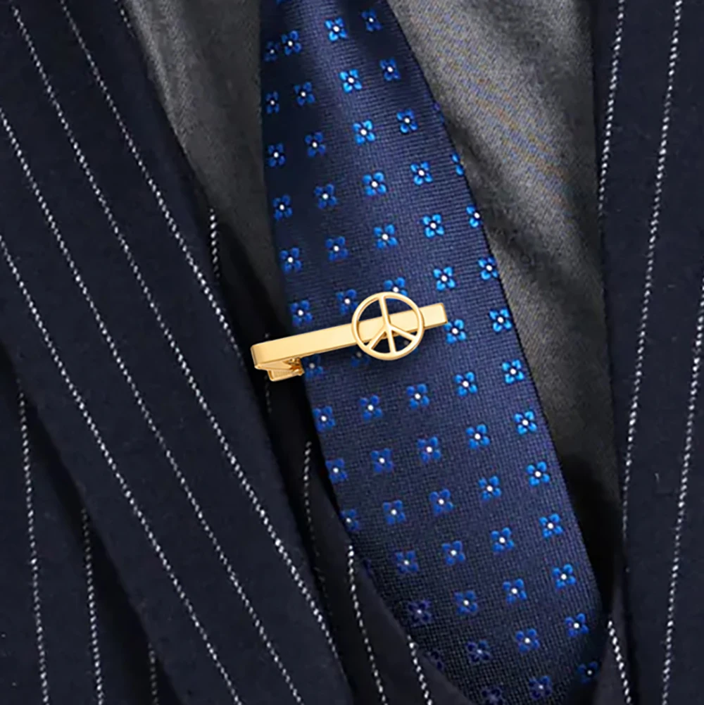 Skyrim Peace Symbol Men's Tie Clip Stainless Steel Gold Color Suit ...