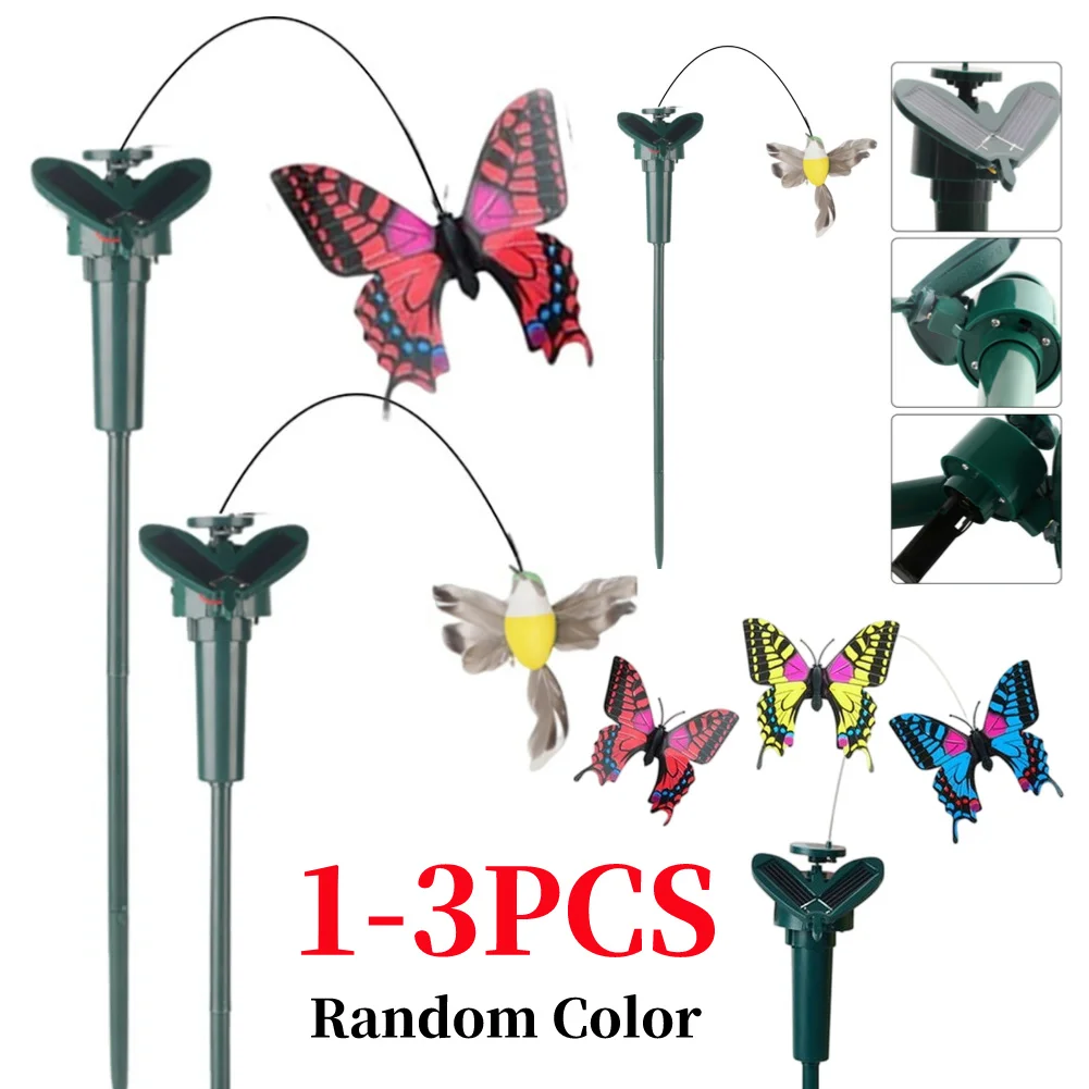1-3PCS-Solar-Powered-Flying-Humming-Bird-Dancing-Fluttering-Butterflies ...