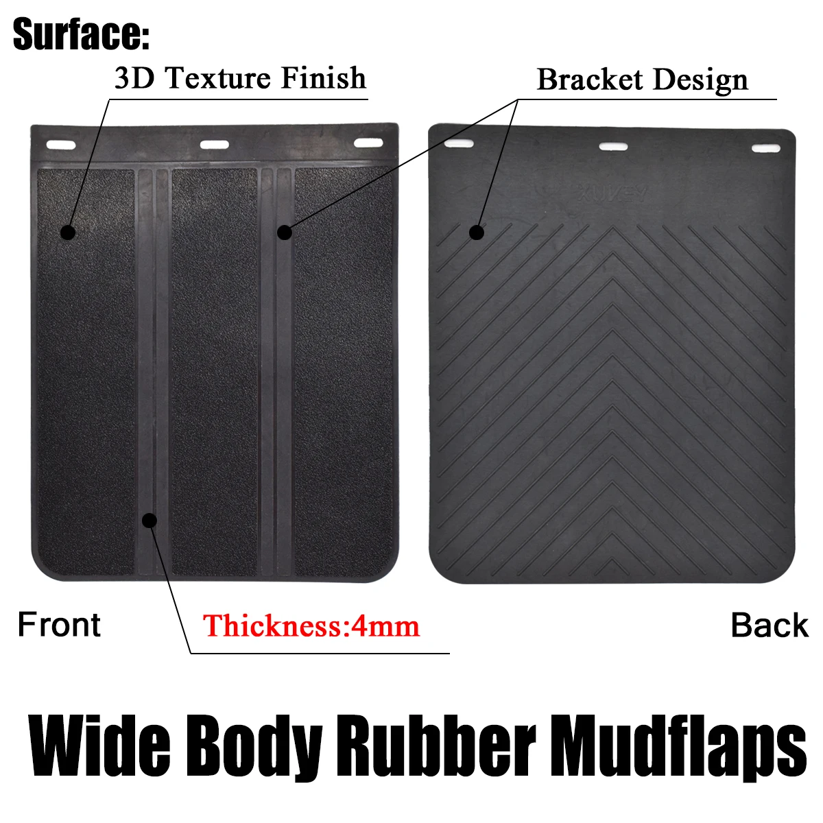 2x Universal Rally Rubber Mudflaps Mud Flaps Splash Guards Mudguard For ...