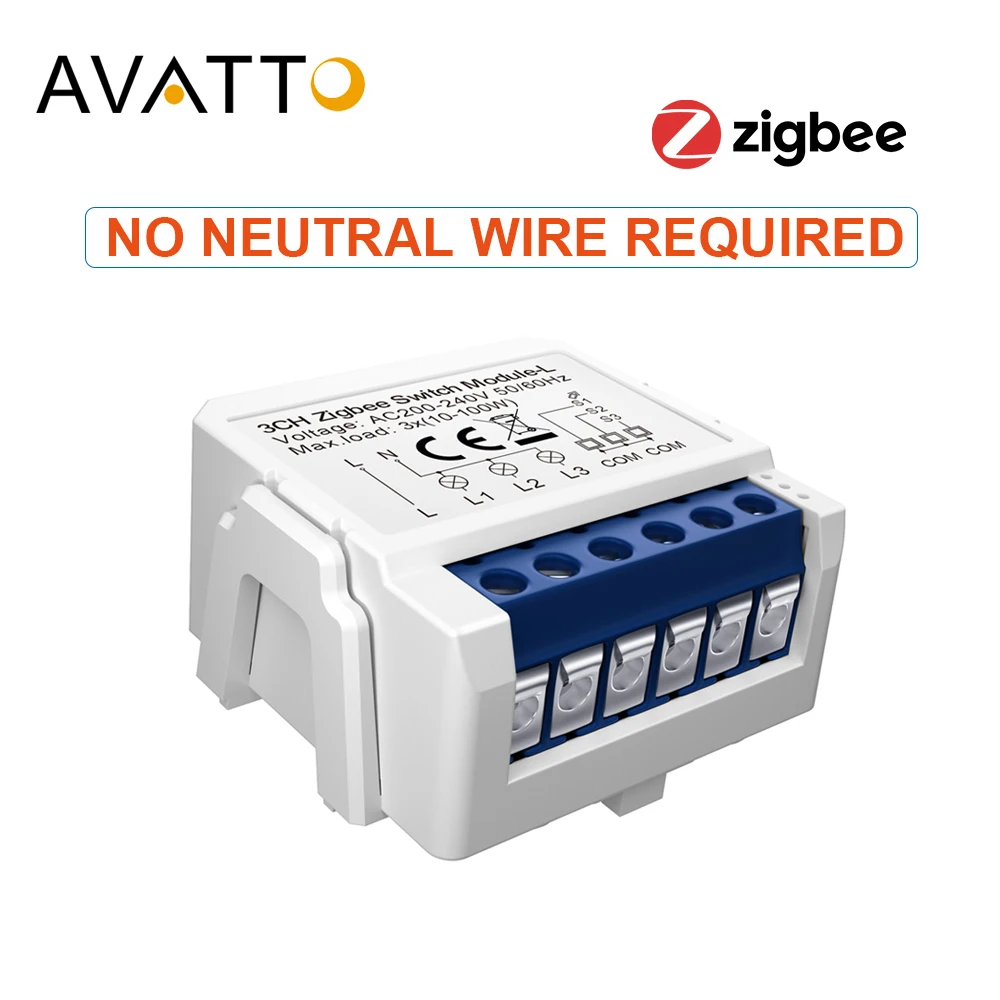 AVATTO-1-2-3-Gang-Tuya-Zigbee-Light-Switch-Module-No-Neutral-Wire-2-Way ...