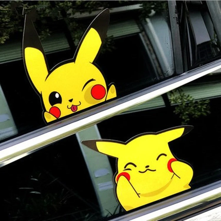 Cute Anime Cartoon Pikachu Car Stickers Motorcycle Electric Car Car ...
