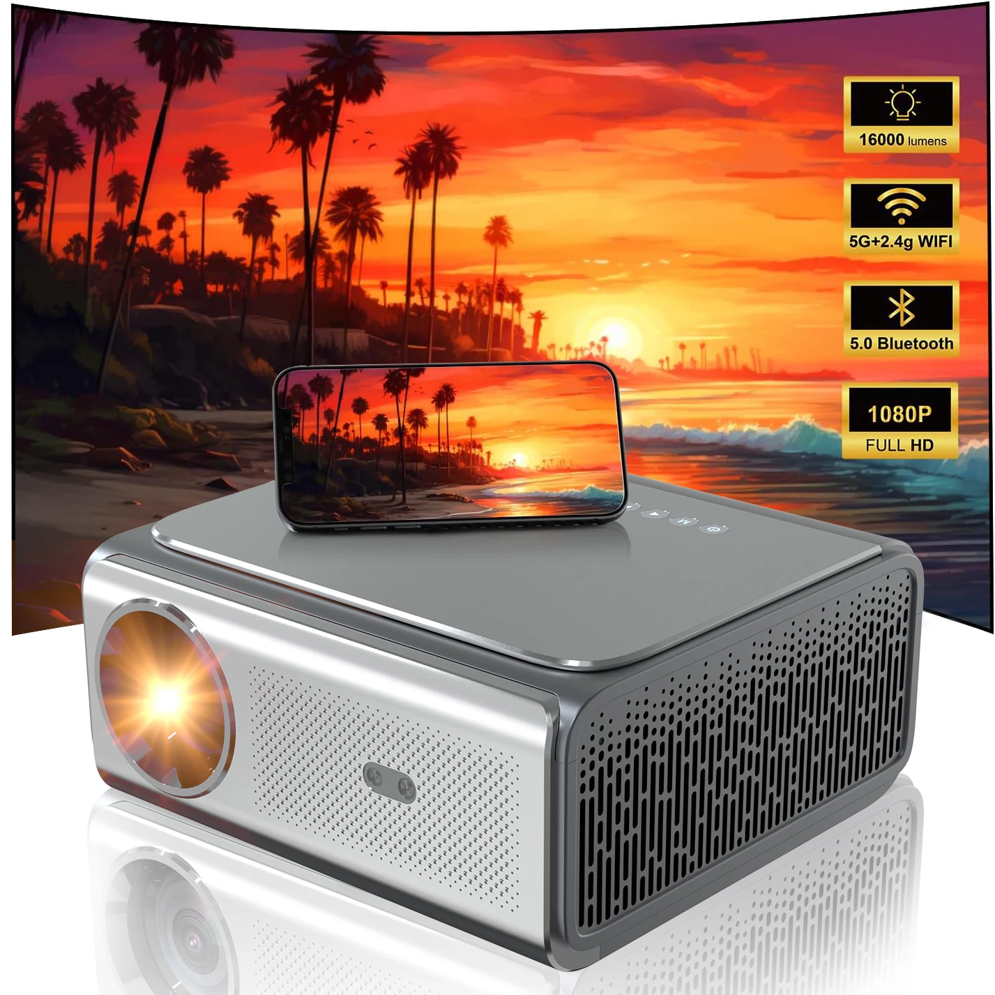 Projetor-nativo-Full-HD-Smart-Home-Theater-beamer-para-exterior-e ...