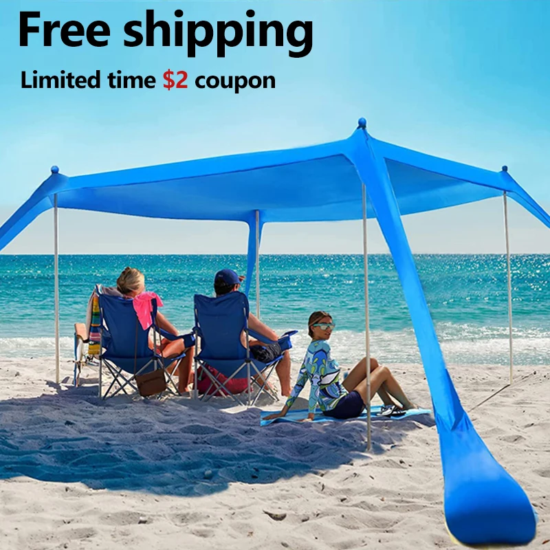 Camping Tent Windproof Pop Up Awning Outdoor Beach Sun Shade UV ...