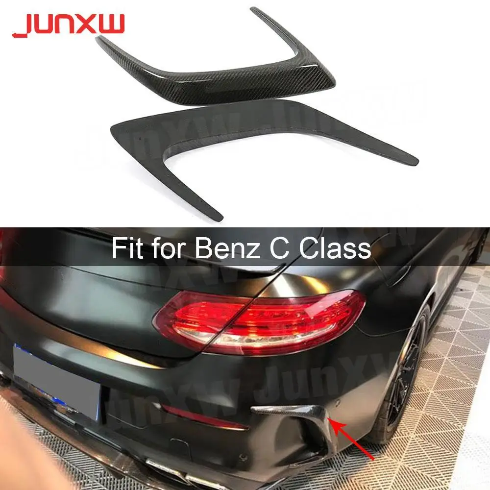 Dry Carbon Fiber Rear Bumper Trim Side Vents Spoiler for Mercedes Benz ...