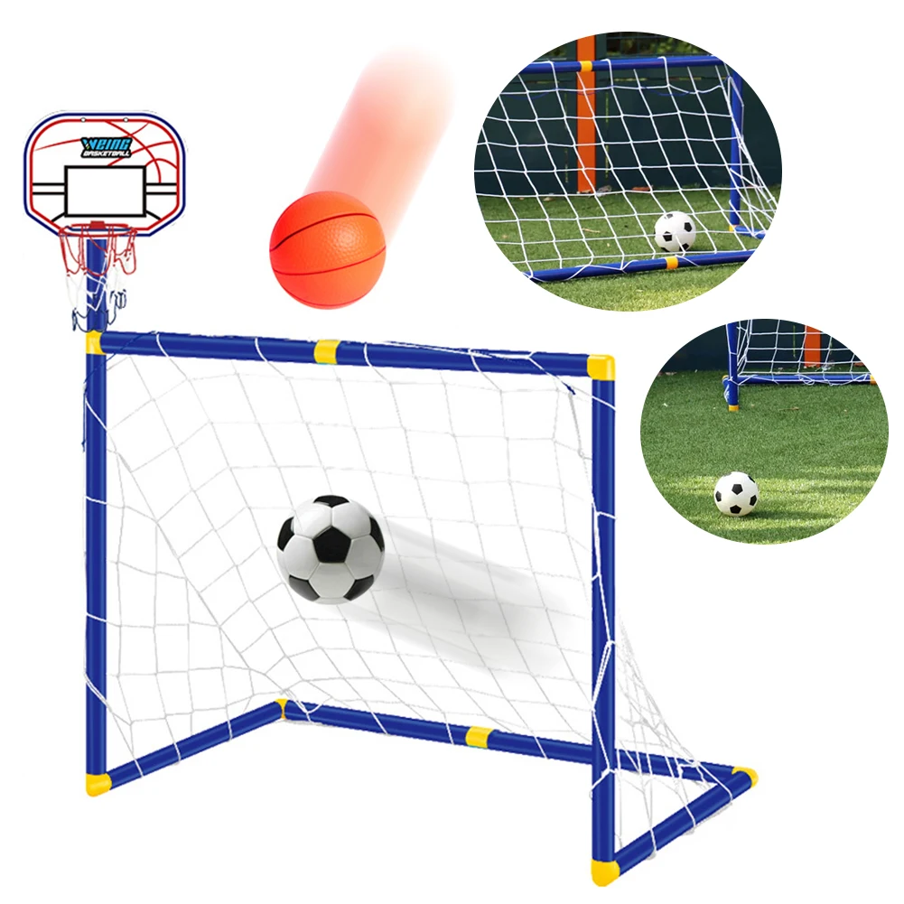 2 In 1 Detachable Football Goal with Basketball Hoop Mini Soccer ...