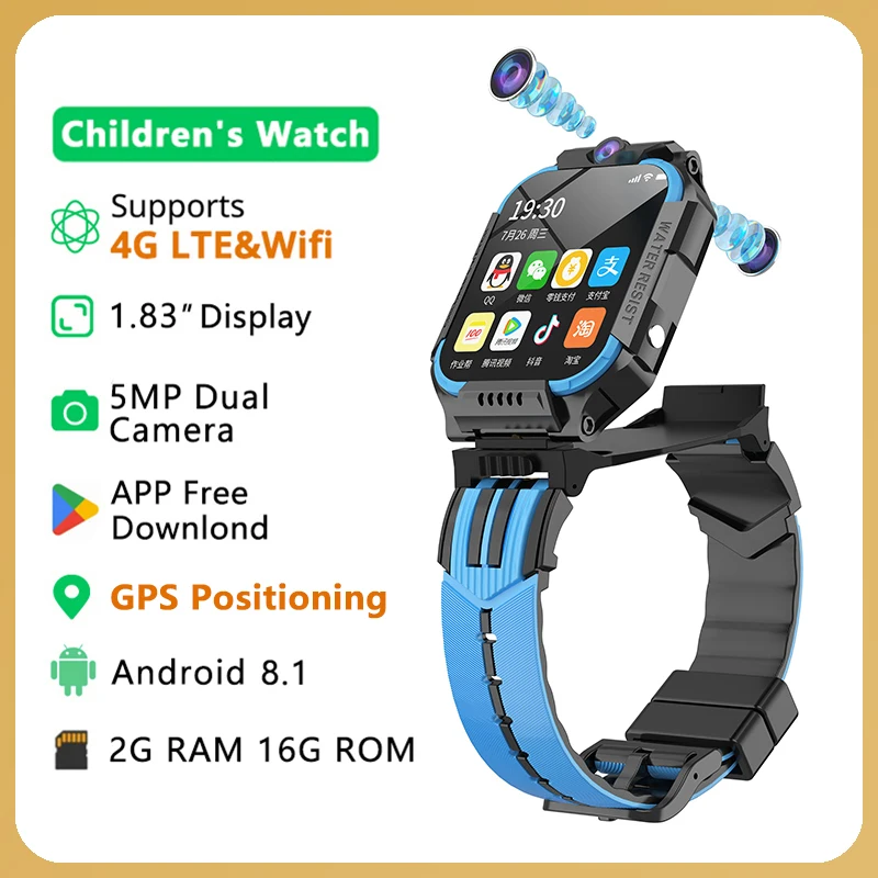 4G Children's Smart Watch SIM Card Video Call Camera GPS Android ...