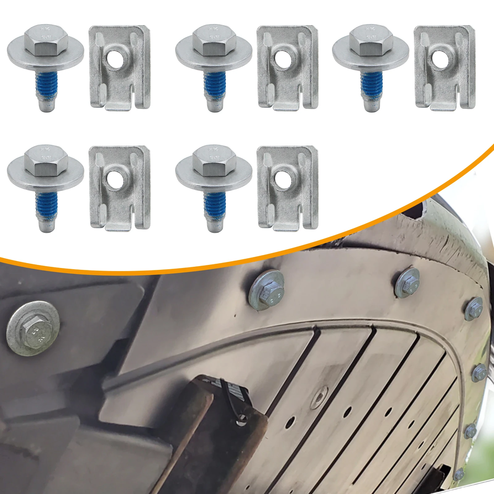 GoaMotors 50PCS 1/4 Body Bolts & U-Nut Clips, Fender Bolts, Engine ...