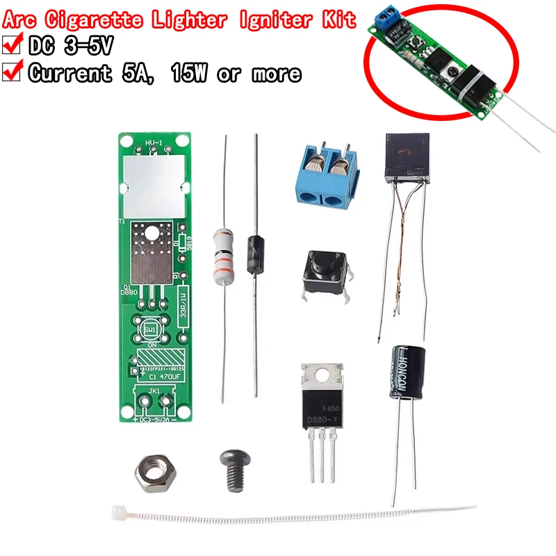 DC3-5V DIY Kit High Voltage Generator Arc Igniter Lighter Kit for DIY ...