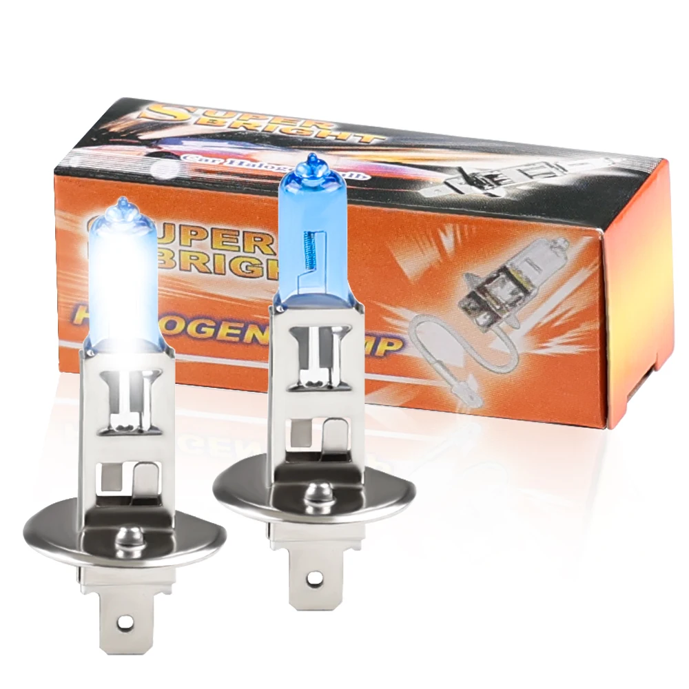 2PCS H1 Halogen Light Bulbs 12V 100W Super Bright Headlights Bulb For ...