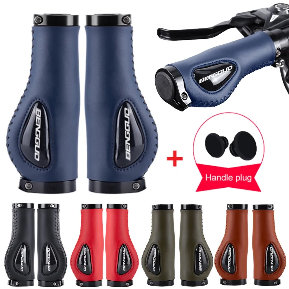 자전거 그립 Mtb 자전거 핸들 바 엔드 캡 고무 잠금 그립 미끄럼 방지 인체 공학적 산 Mtb 사이클링 부품 미끄럼 방지 그립