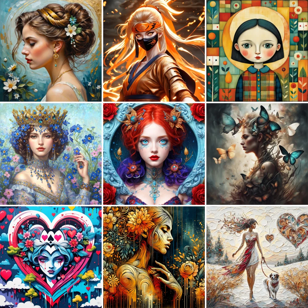 Mulheres-Bonitas-Pintar-Por-N-meros-Retrato-Desenho-DIY-Kits-De ...