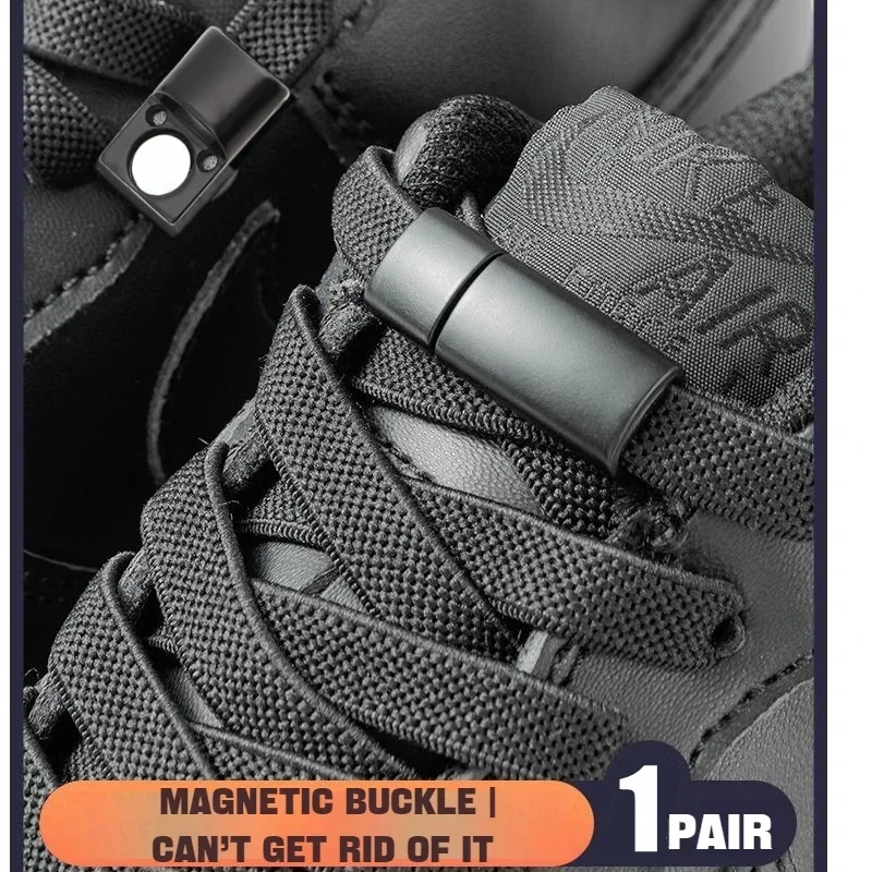 1Pair-Magnetic-Lock-Shoelaces-without-ties-Flat-Elastic-Laces-Sneakers ...