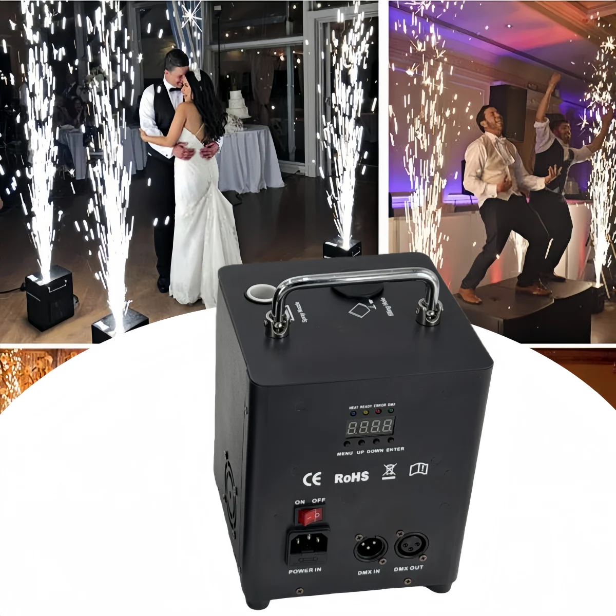 400W Mini Cold Sparks Machine Flight case Indoor Outdoor DJ Stage ...