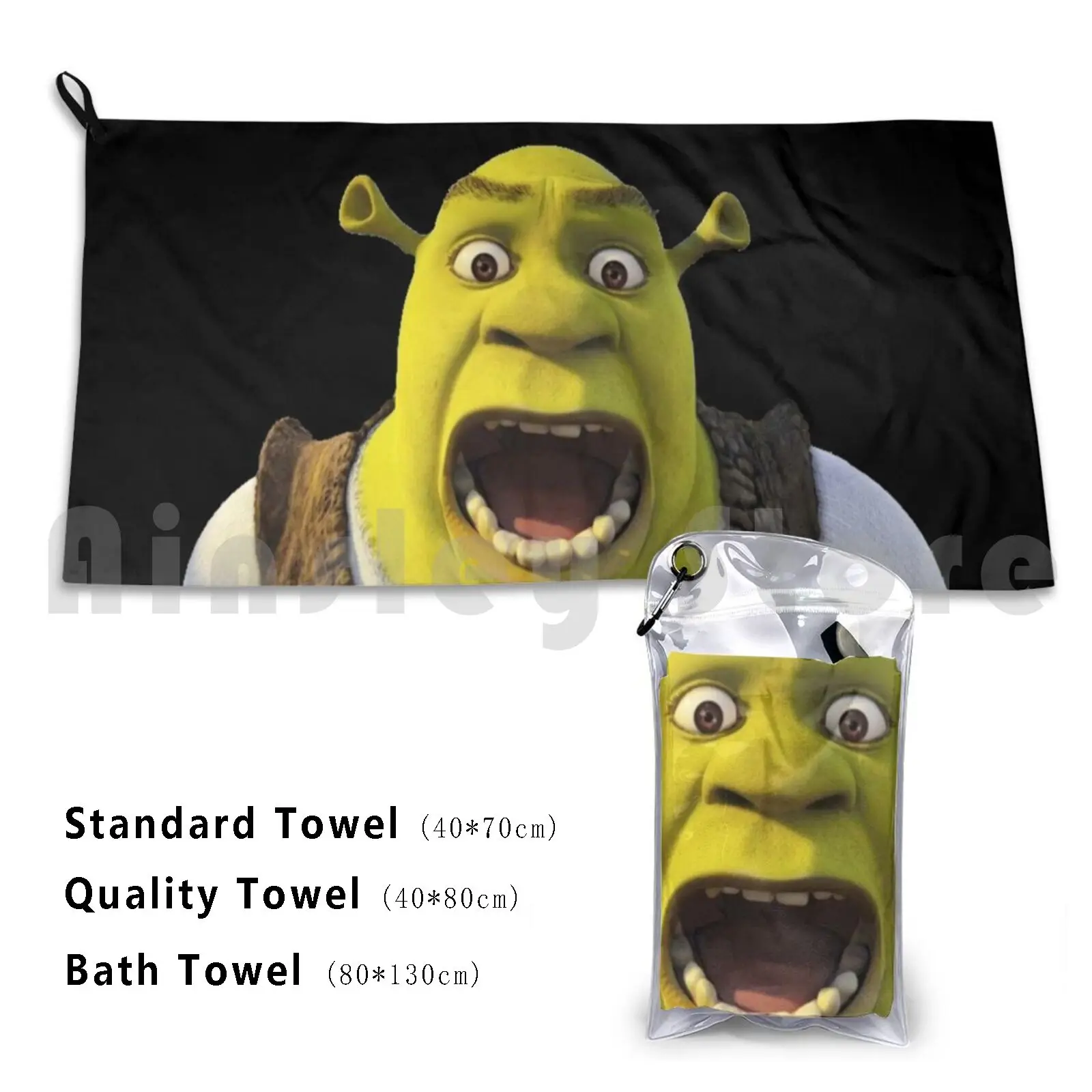Shrek With His Mouth Open Bath Towel Beach Cushion Shrek Dreamworks ...