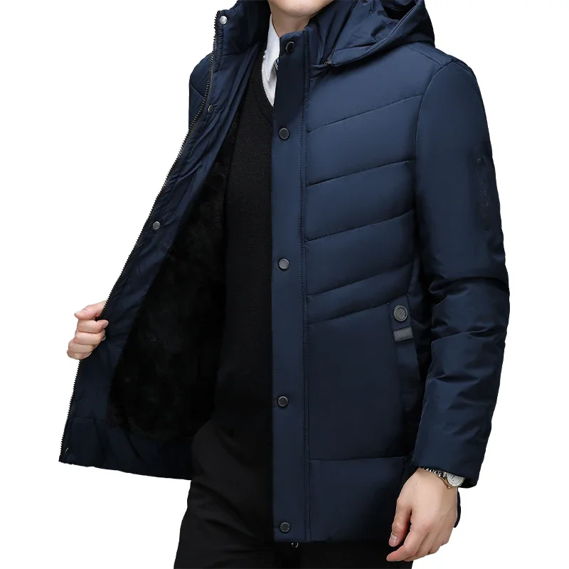 Windproof Gift for Father Husband Parka Windproof Parkas Men Thick Warm ...