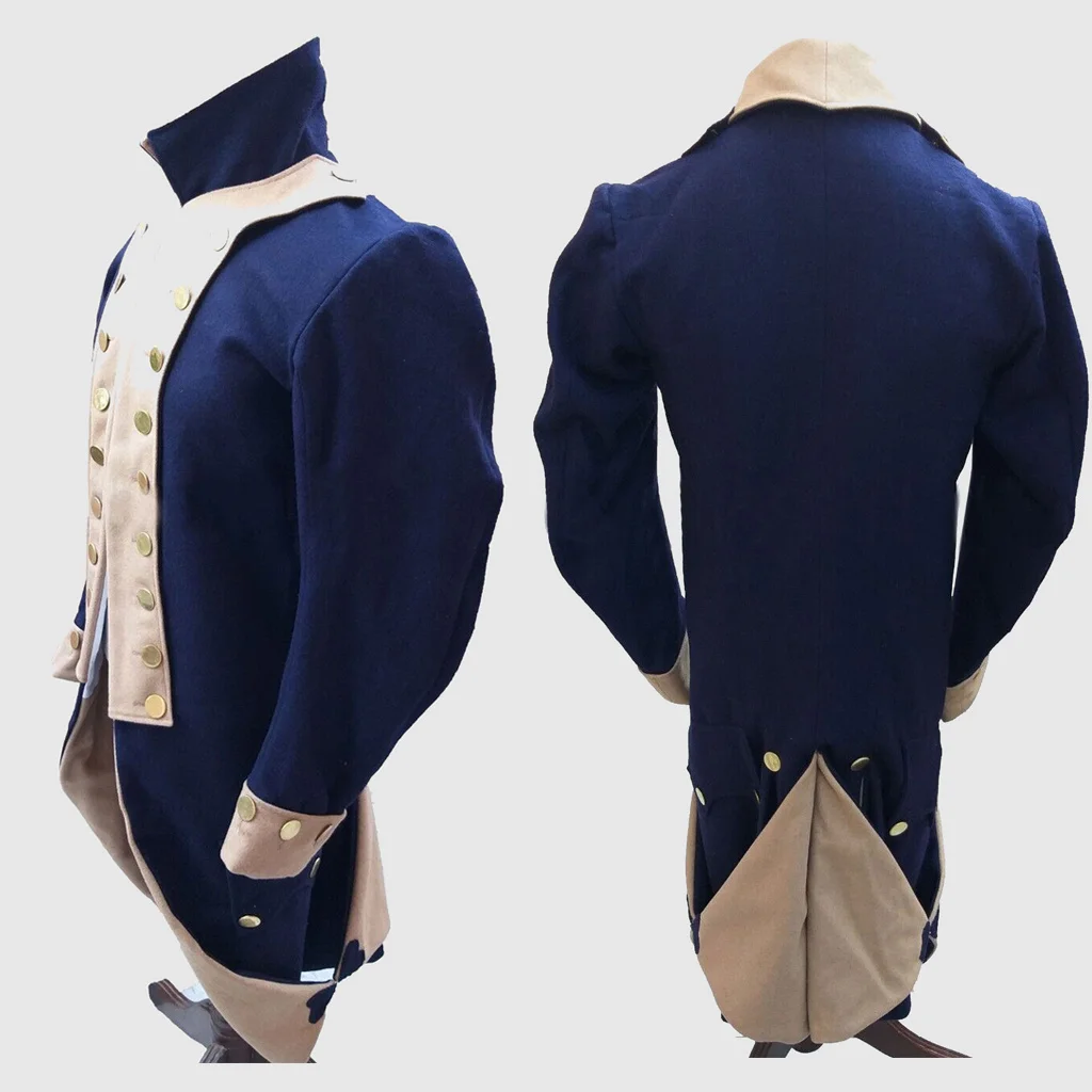 Adult Men's American Revolutionary War Military Cosplay Costume Uniform ...