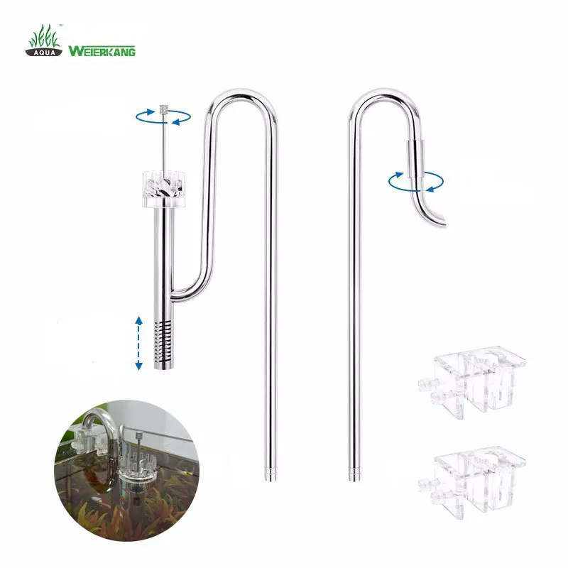 Fish-Tank-Filter-Stainless-Steel-Inlet-And-Outlet-Pipes-Surface-Skimmer ...