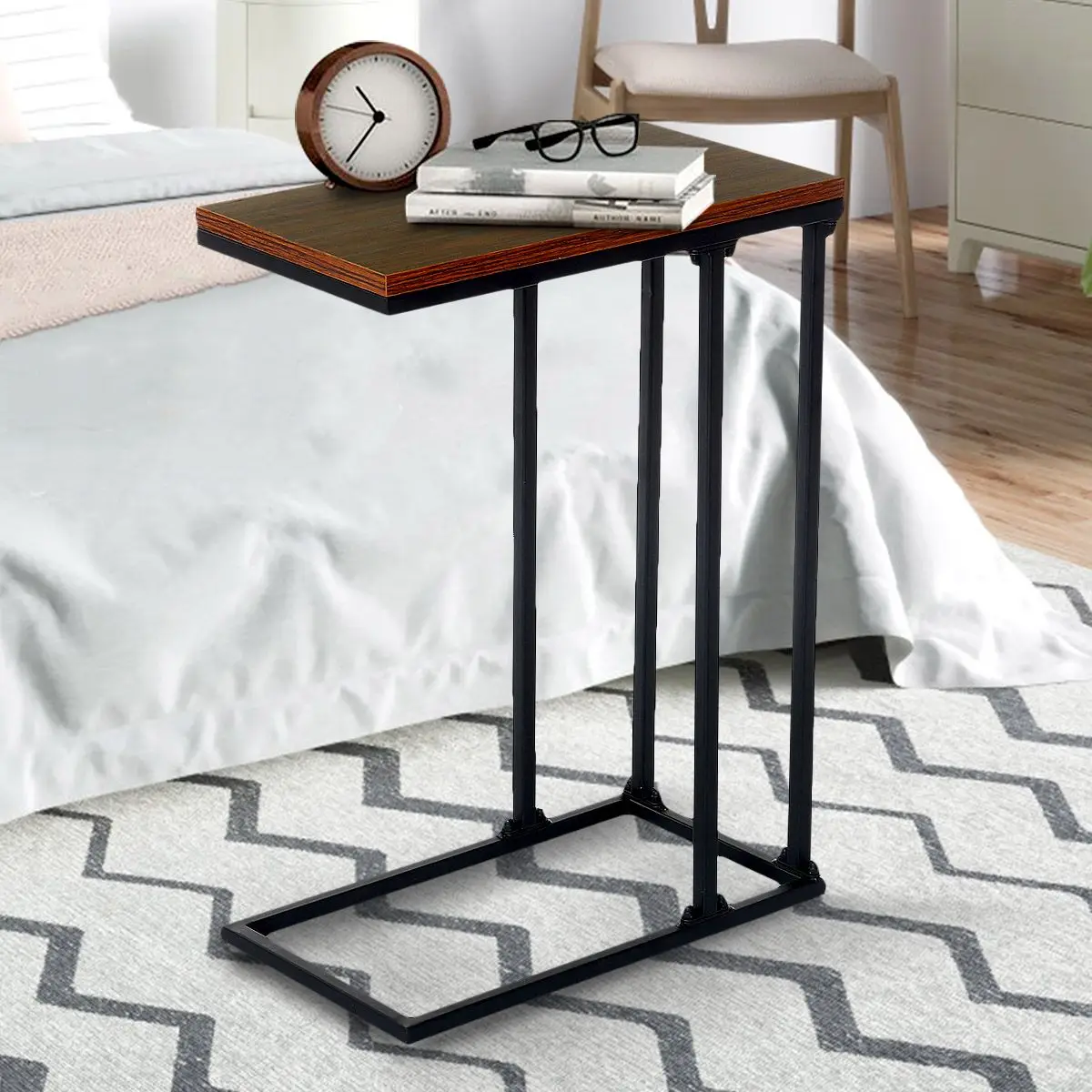 C-shape Stand Coffee Table Metal Frame Bracket Set Wooden Tabletop ...