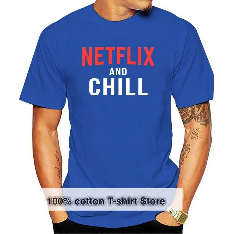 Netflix-and-Chill-T-shirt-MEN-S-Netfix-Steaming-Funny-Top-Meme-T-shirt ...