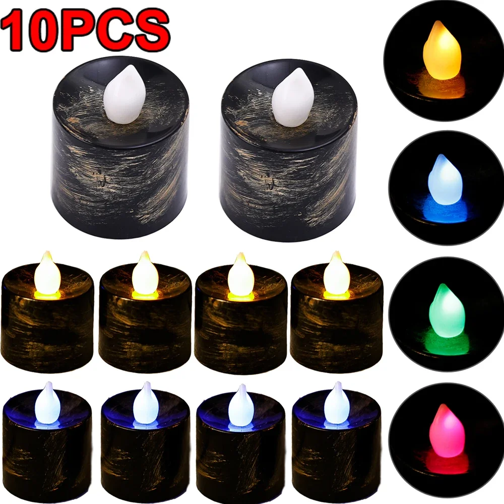 10-1PCS-Flameless-LED-Candle-Lights-Battery-Power-Color-Candle-Creative ...