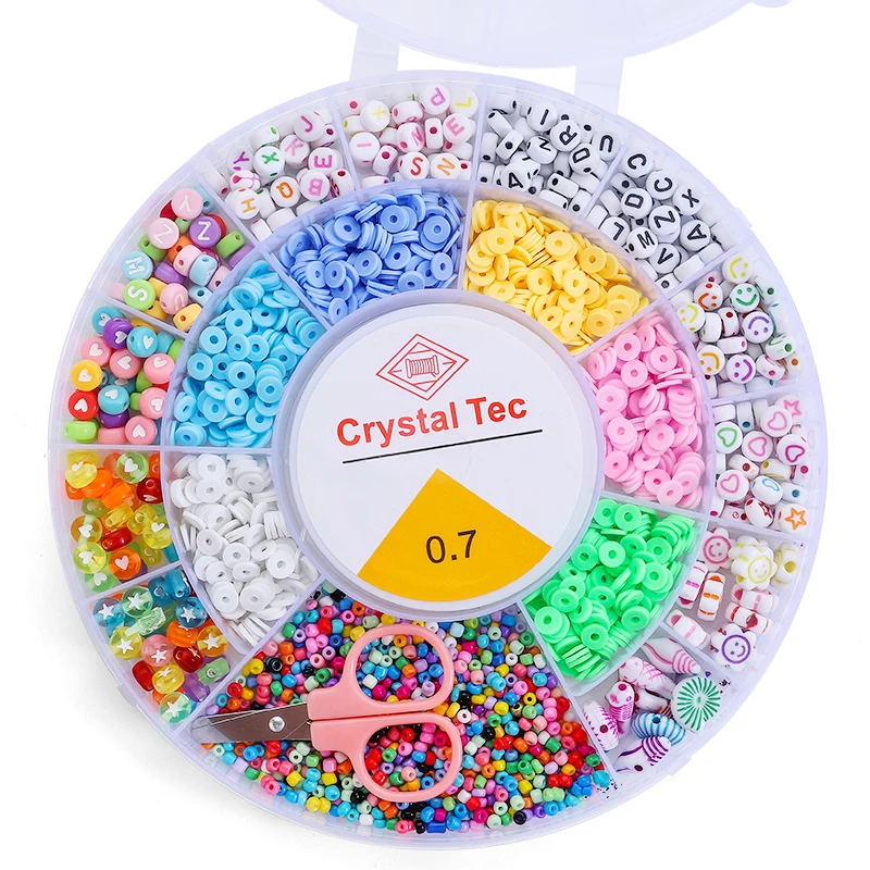 8-Styles-Clay-Beads-Bracelet-Making-Kit-Seed-Letter-Alphabet-DIY-Art ...