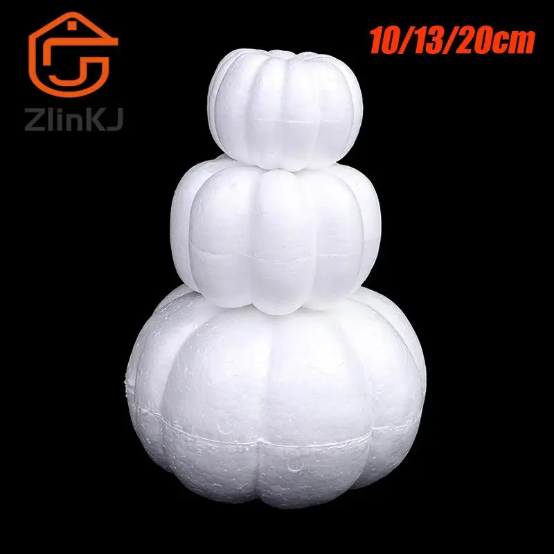 1Pc-10-13-20cm-White-Foam-Pumpkin-Model-Realistic-Handmade-Pumpkins ...