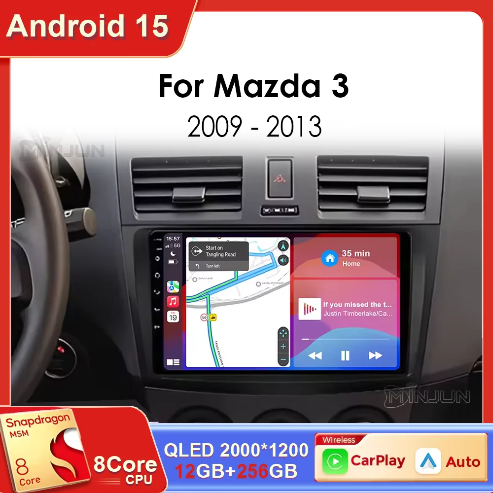 For Mazda 3 2009 2010 2011 2012 2013 Car Radio Android 15 Multimedia ...