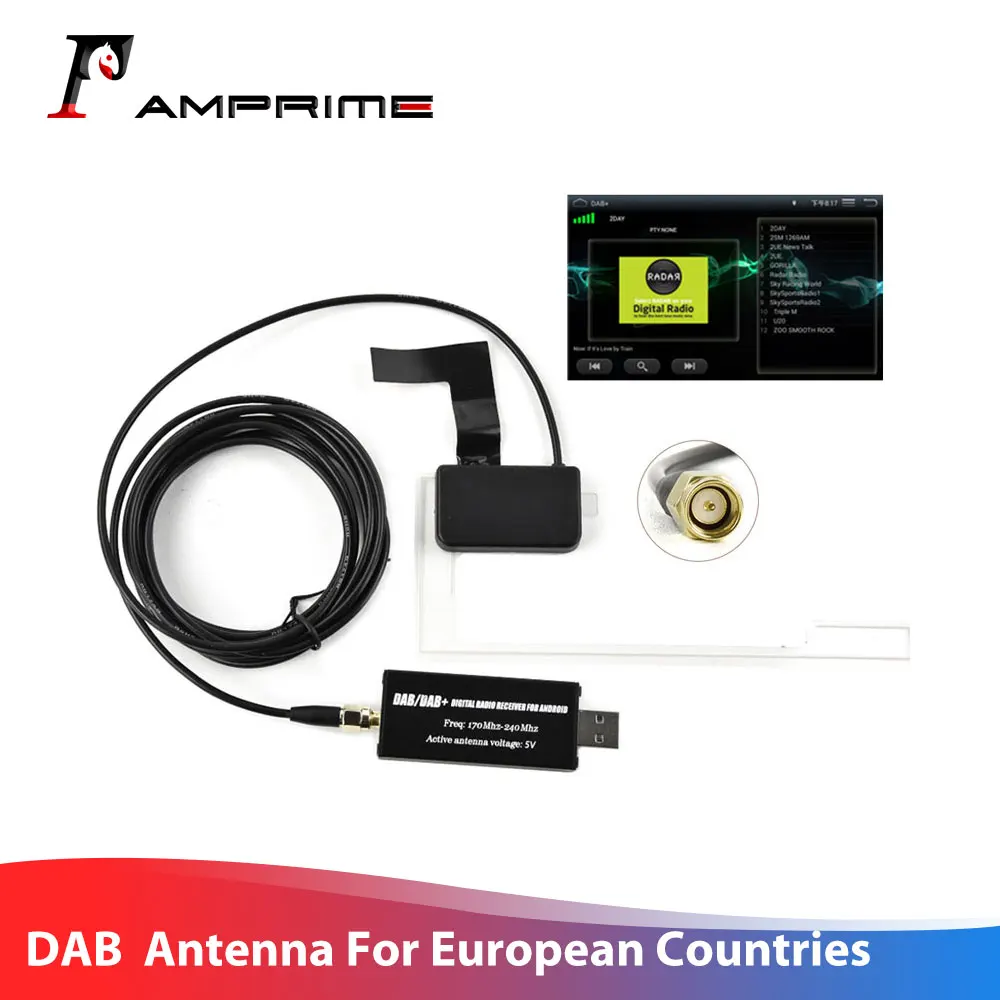 Antenna-amplime-DAB-con-ricevitore-adattatore-USB-lettore-Stereo-per ...