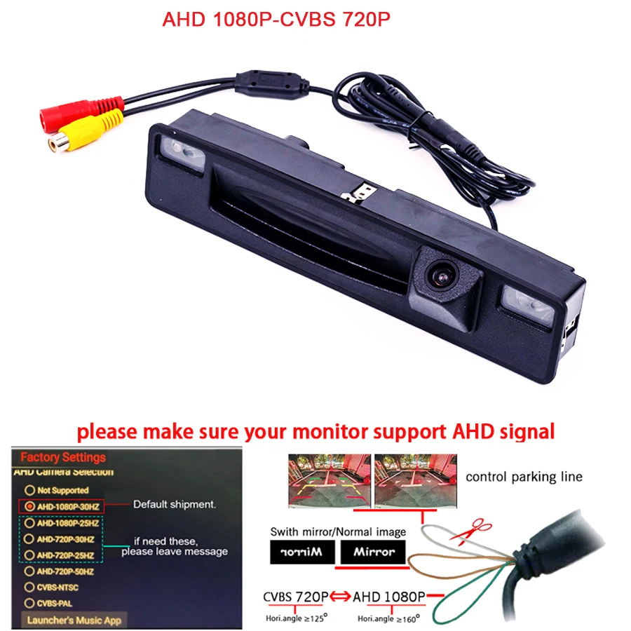 1920*1080P Ahd Auto Achteruitrijcamera Reverse Camera Voor Ford Focus ...